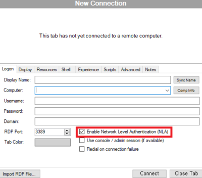 network level authentication(NLA) – (주)서브이즈